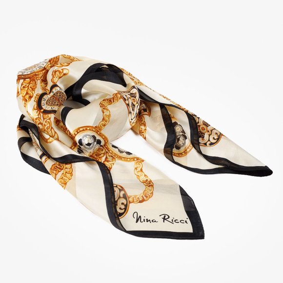 Nina Ricci | Accessories | Nina Ricci Ivory Gold Watch Silk Scarf ...